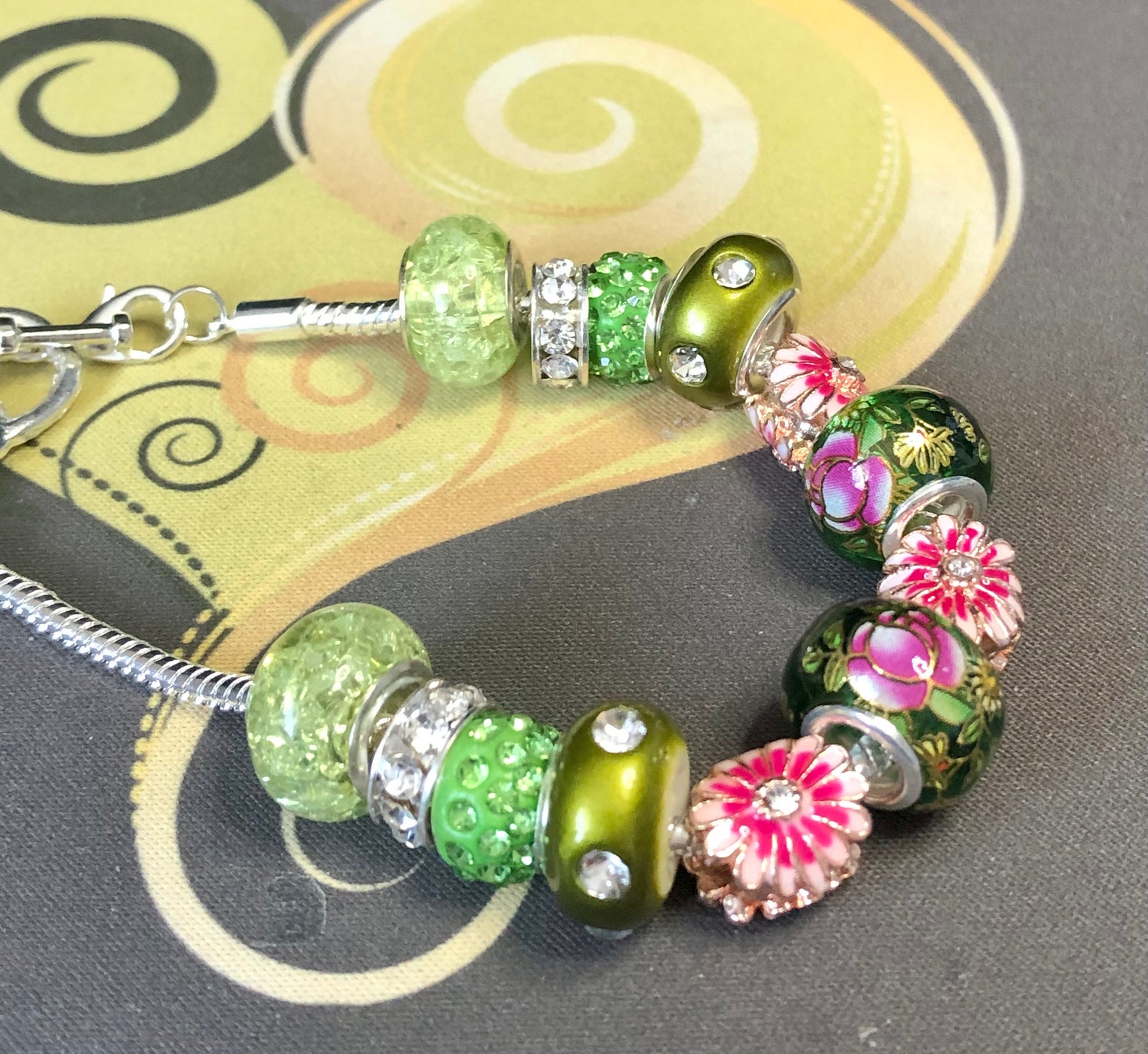 Pandora Like Charm Bracelet August Birthday Colors Peridot - Etsy Hong Kong