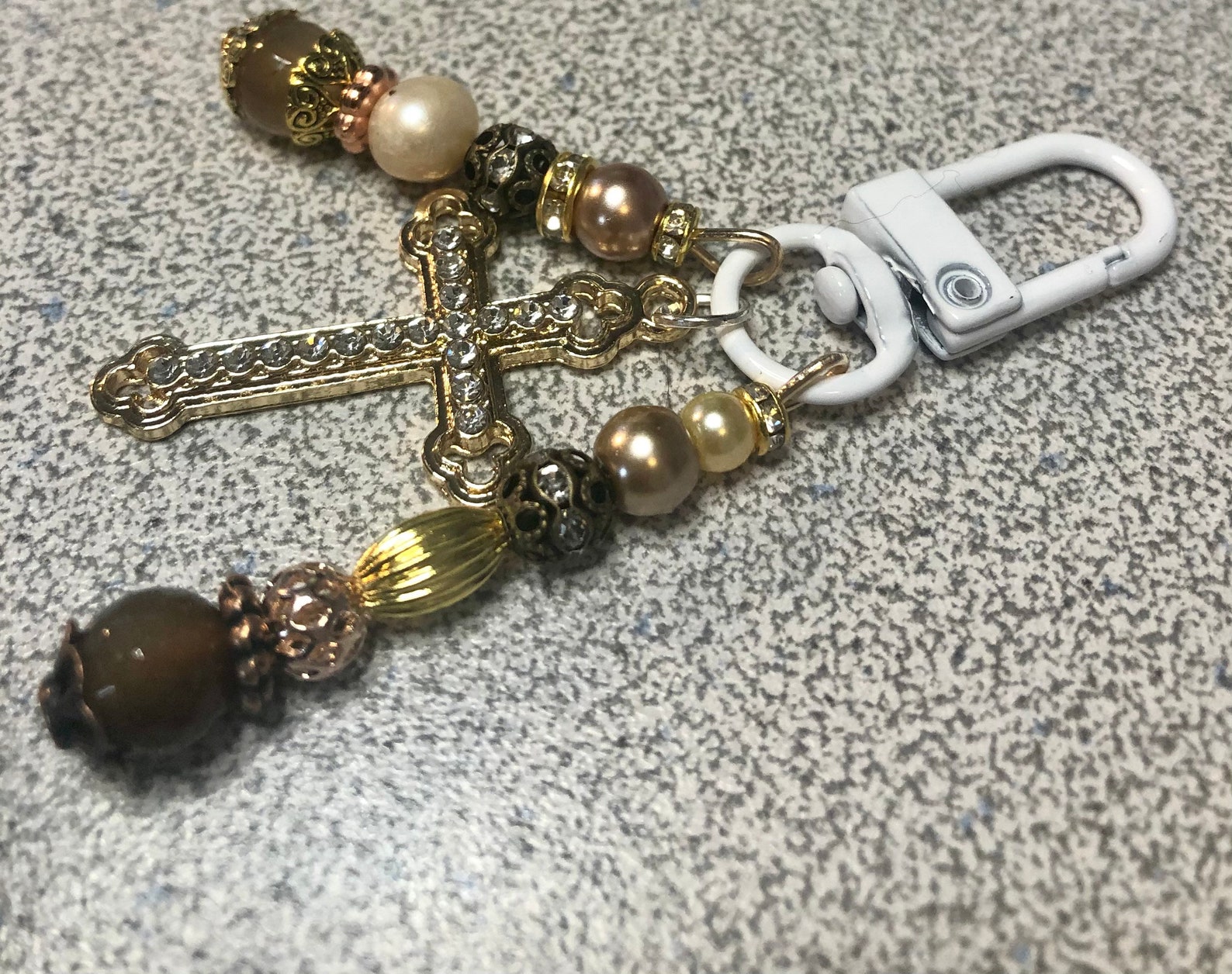 GOLD CROSS Key Fob/keychain for Phone and Can Decorate Your Purse or ...