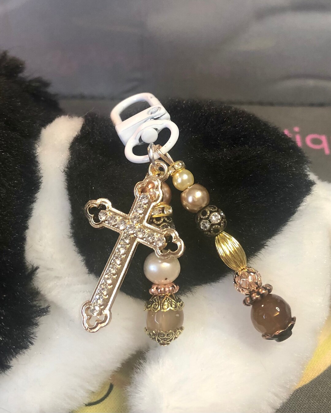 GOLD CROSS Key Fob/keychain for Phone and Can Decorate Your Purse or ...