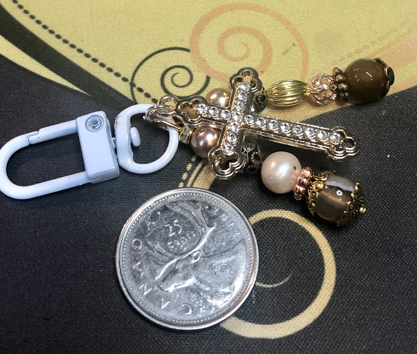 GOLD CROSS Key Fob/keychain for Phone and Can Decorate Your Purse or ...
