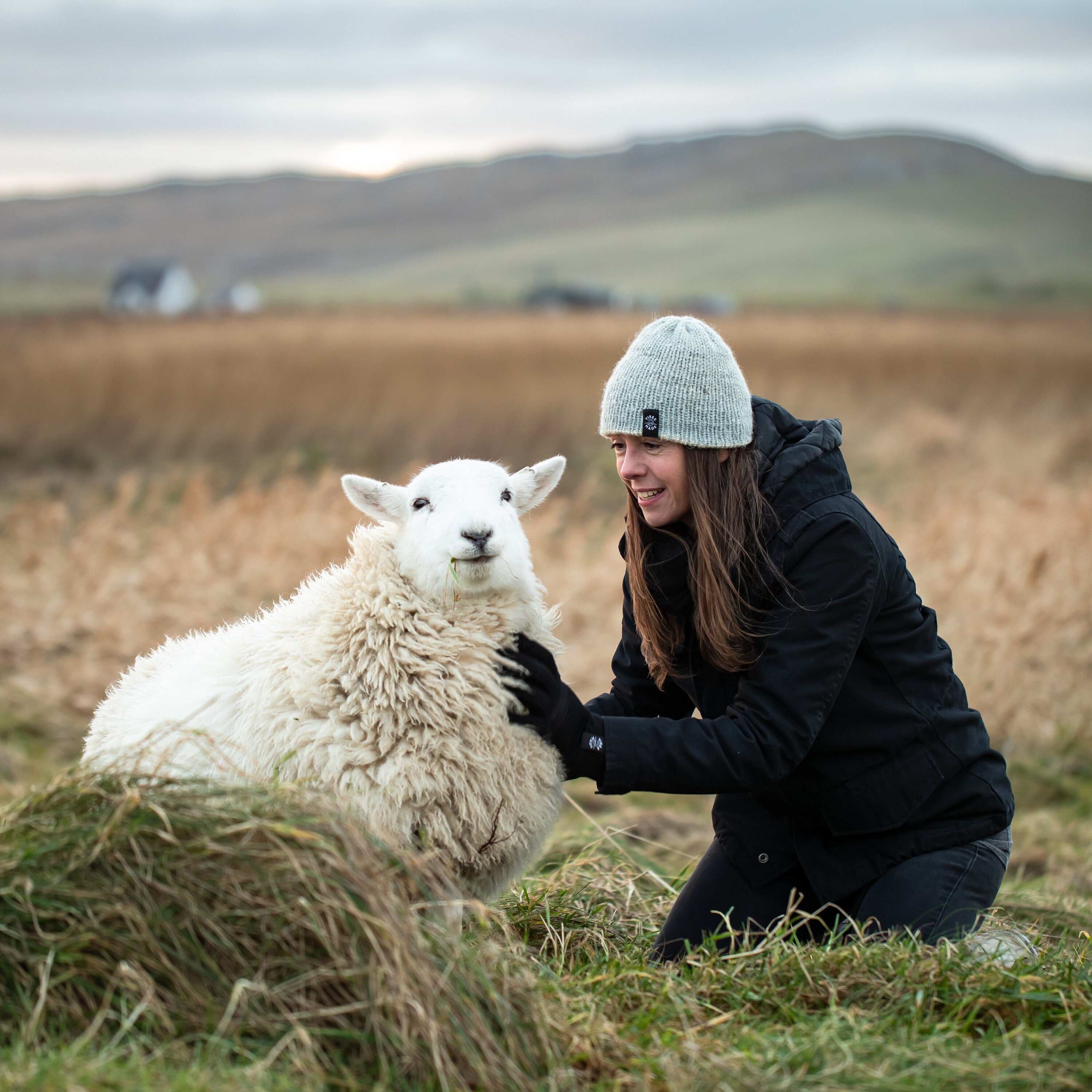 Handmade Tiree Pure New Wool Double Layer Woolly Beanie. Winter Hat ...