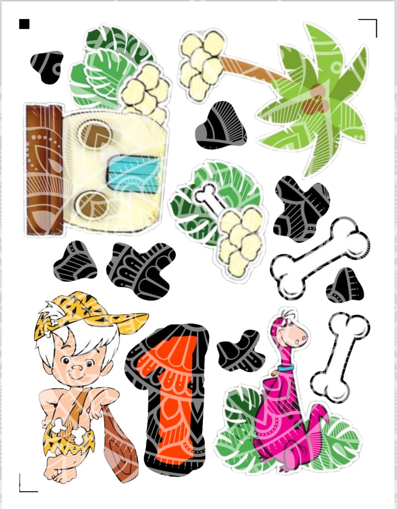 Bam Bam Cake Topper PNG, Flintstones Birthday Cake Topper, Baby Bam Bam ...