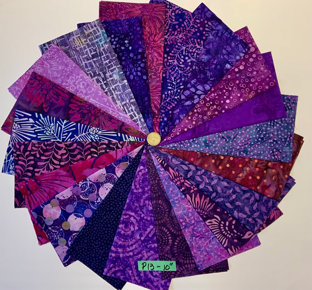 21 10” Batik Layer Cake Squares WASHED PRESHRUNK Purples P13 - 10” - Etsy