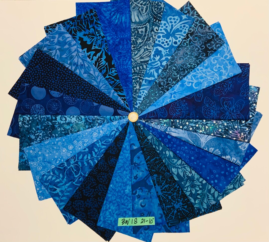 21 10 Batik Layer Cake Squares WASHED PRESHRUNK Blue B12 10 - Etsy