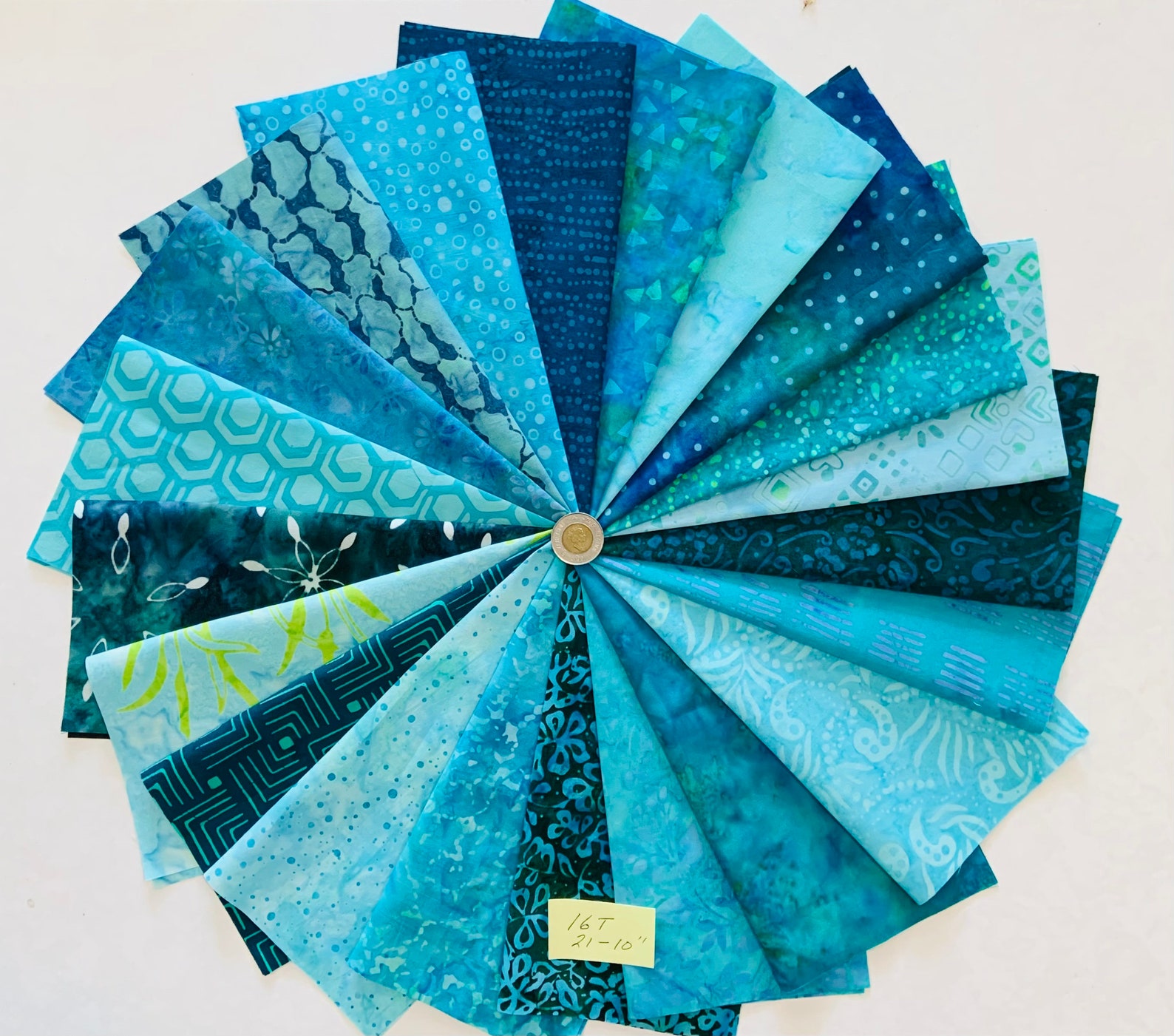 21 10 Batik Layer Cake Squares Blue Green T16 - Etsy