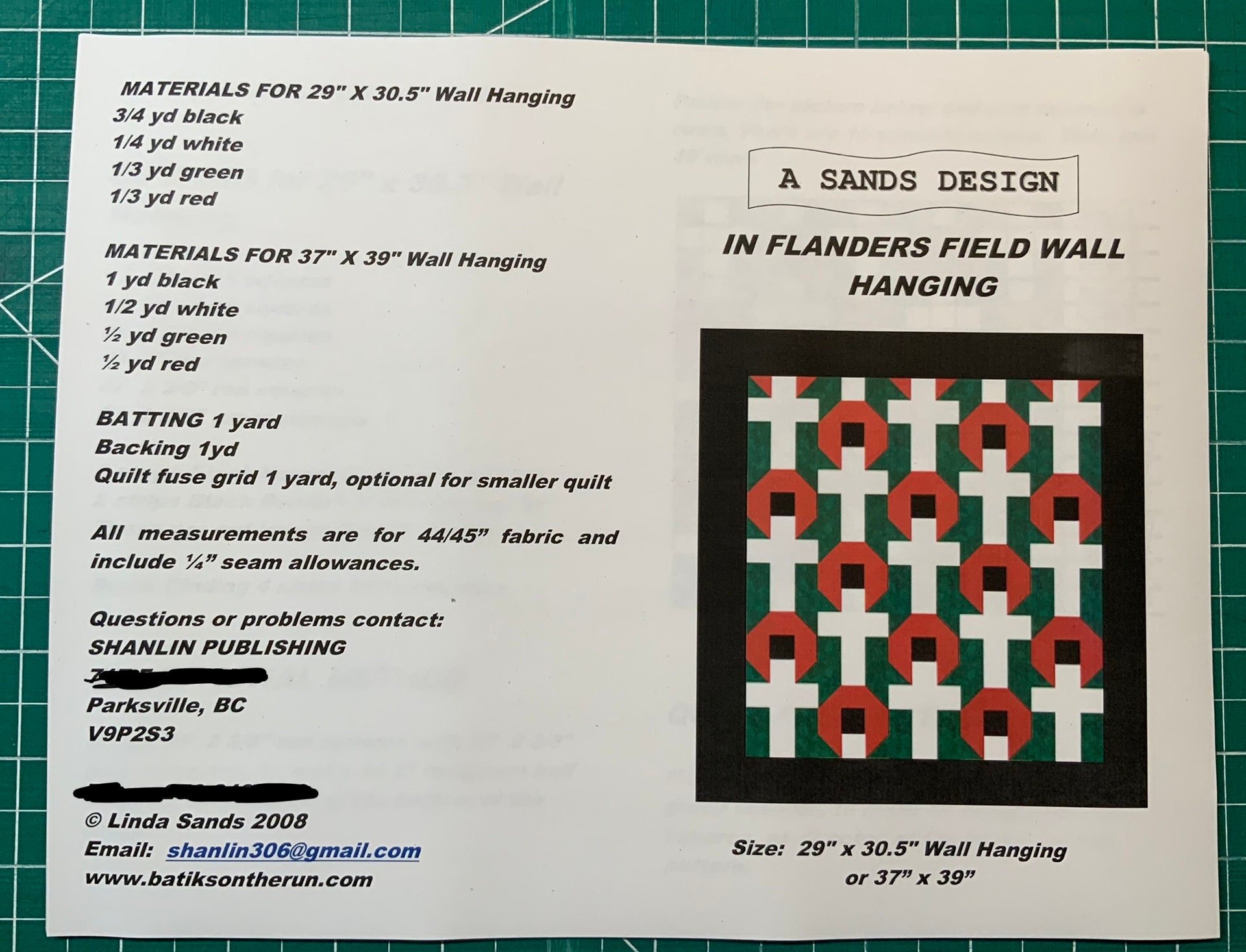 In Flanders Field Quilt Pattern PDF Version - Etsy