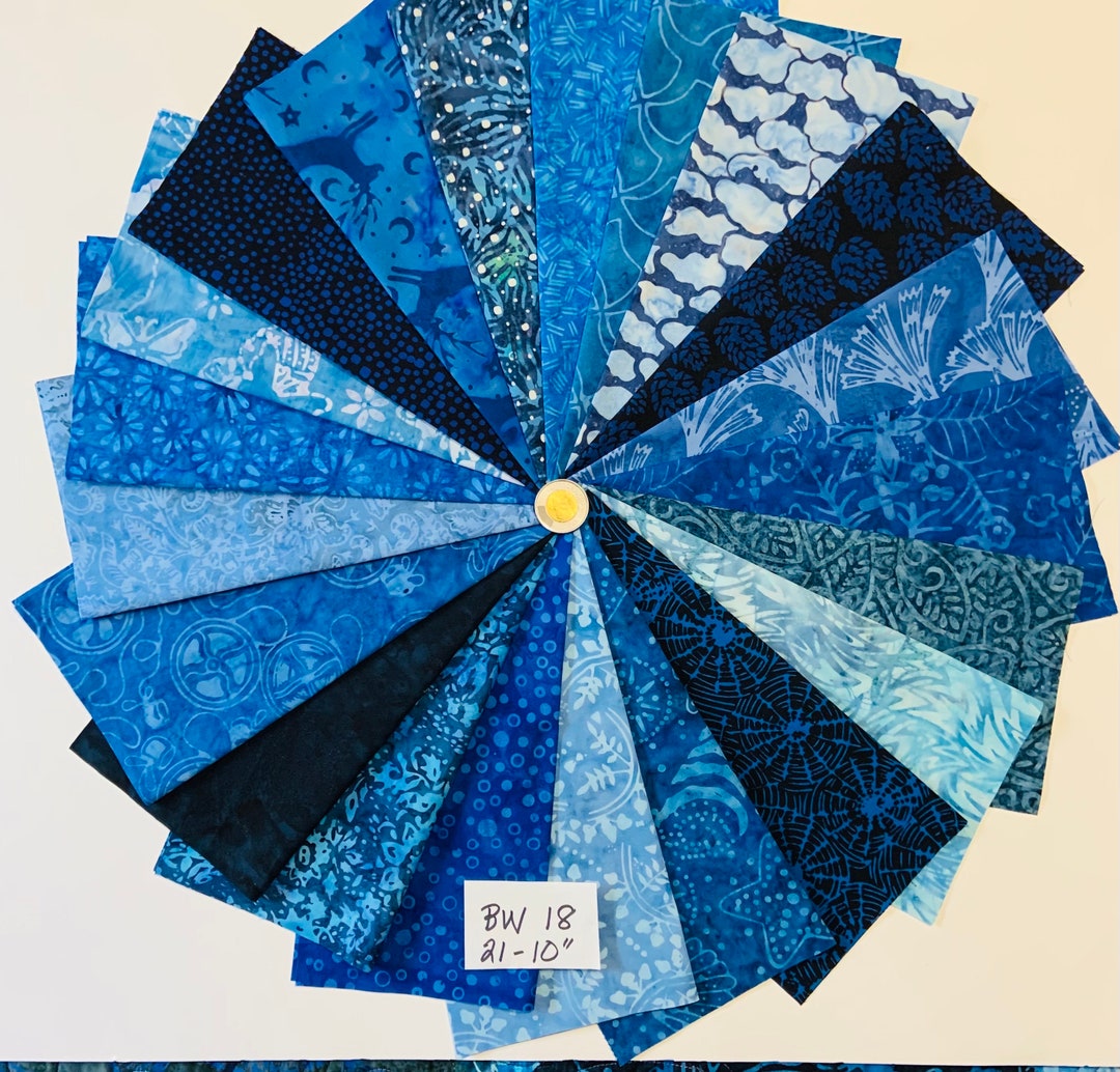20 10” Batik Layer Cake ***PRE-SHRUNK*** Squares Blues B 18 - 10 - Etsy