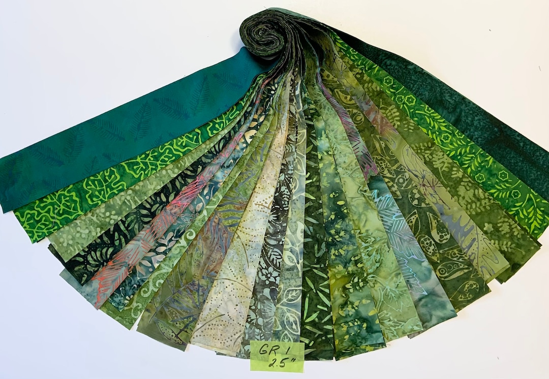 20 2.5 Batik Jelly Roll Strips Green GR1 2.5 - Etsy