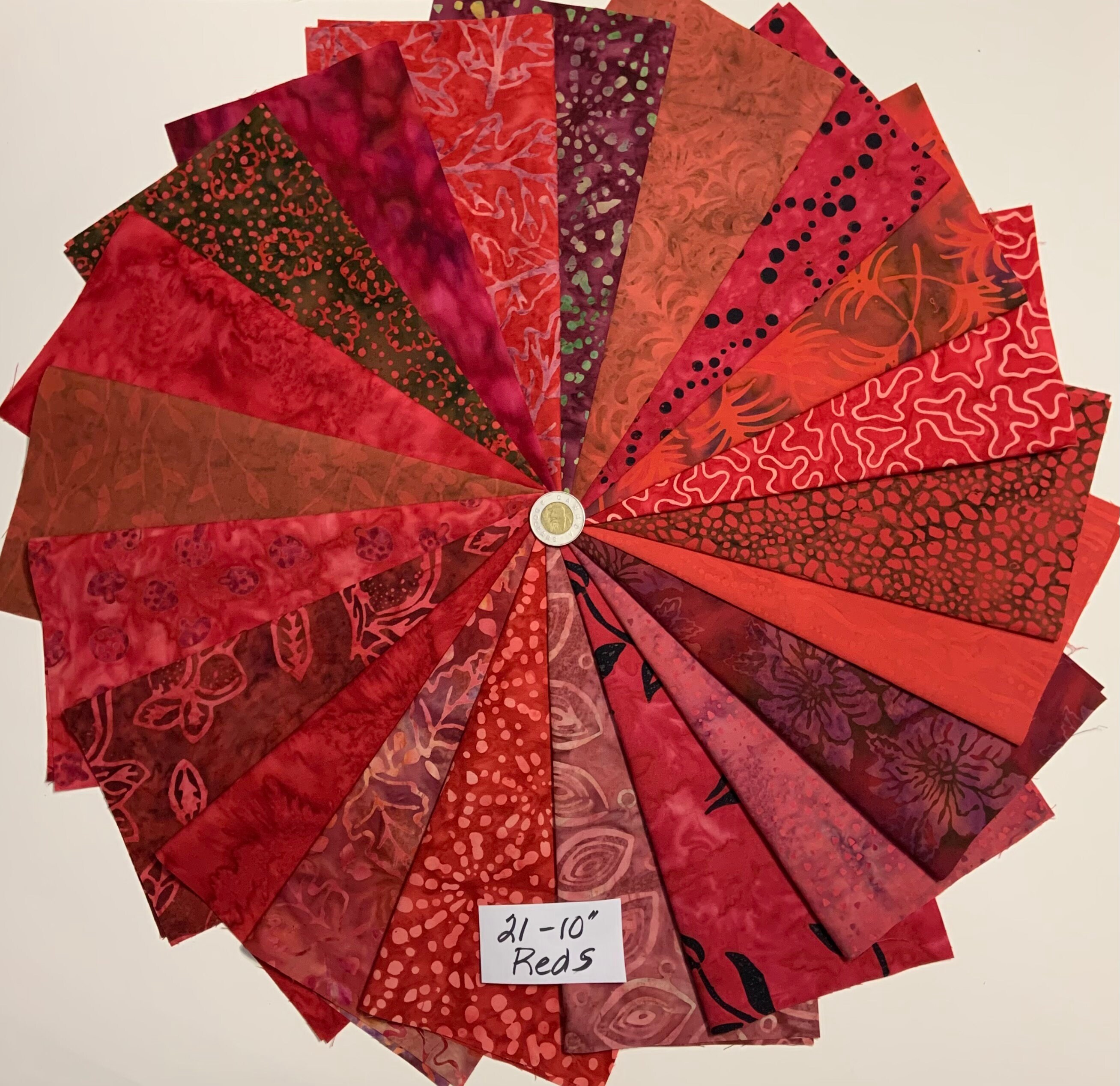 21 10 Batik Layer Cake Squares REDS - Etsy