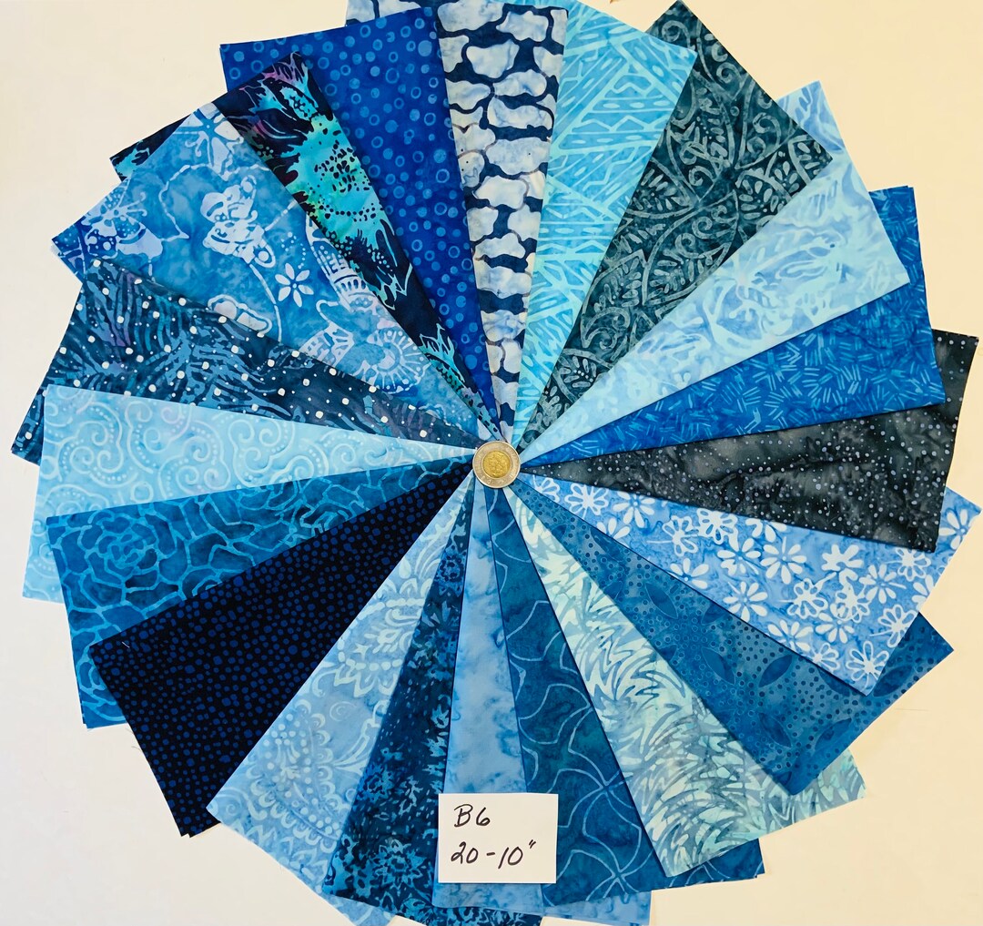 20 10” Batik Layer Cake Squares Blues B6 - 10 - Etsy