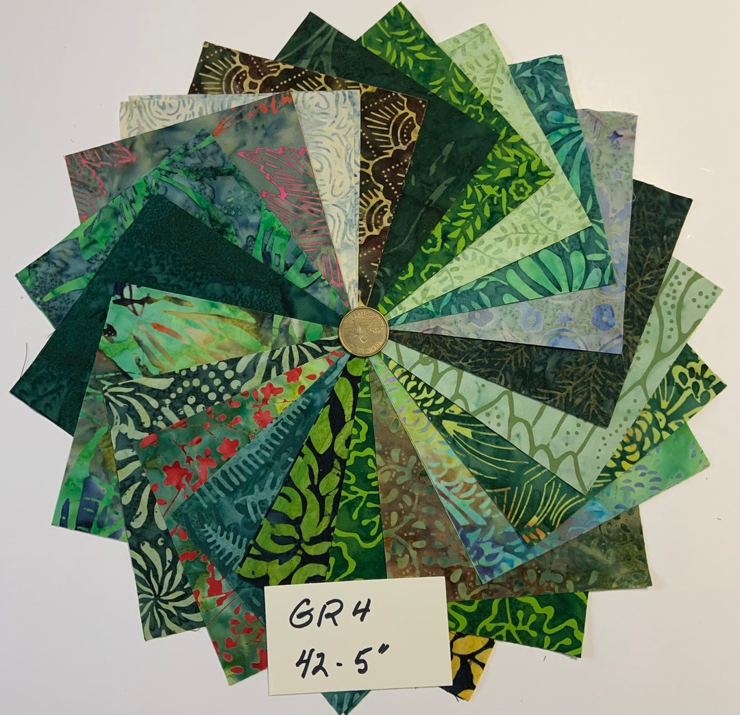 42 5 Batik Charm Squares Blue G4 - Etsy