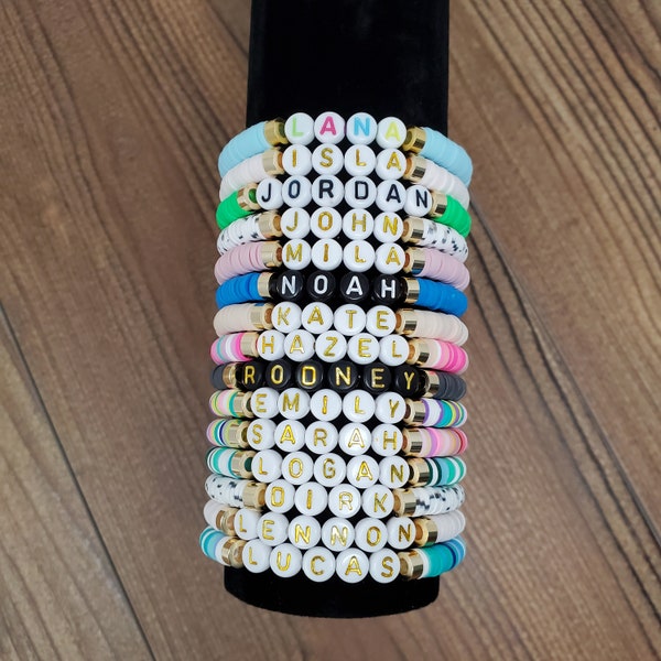 Clay Bead Bracelet Personalized - Etsy