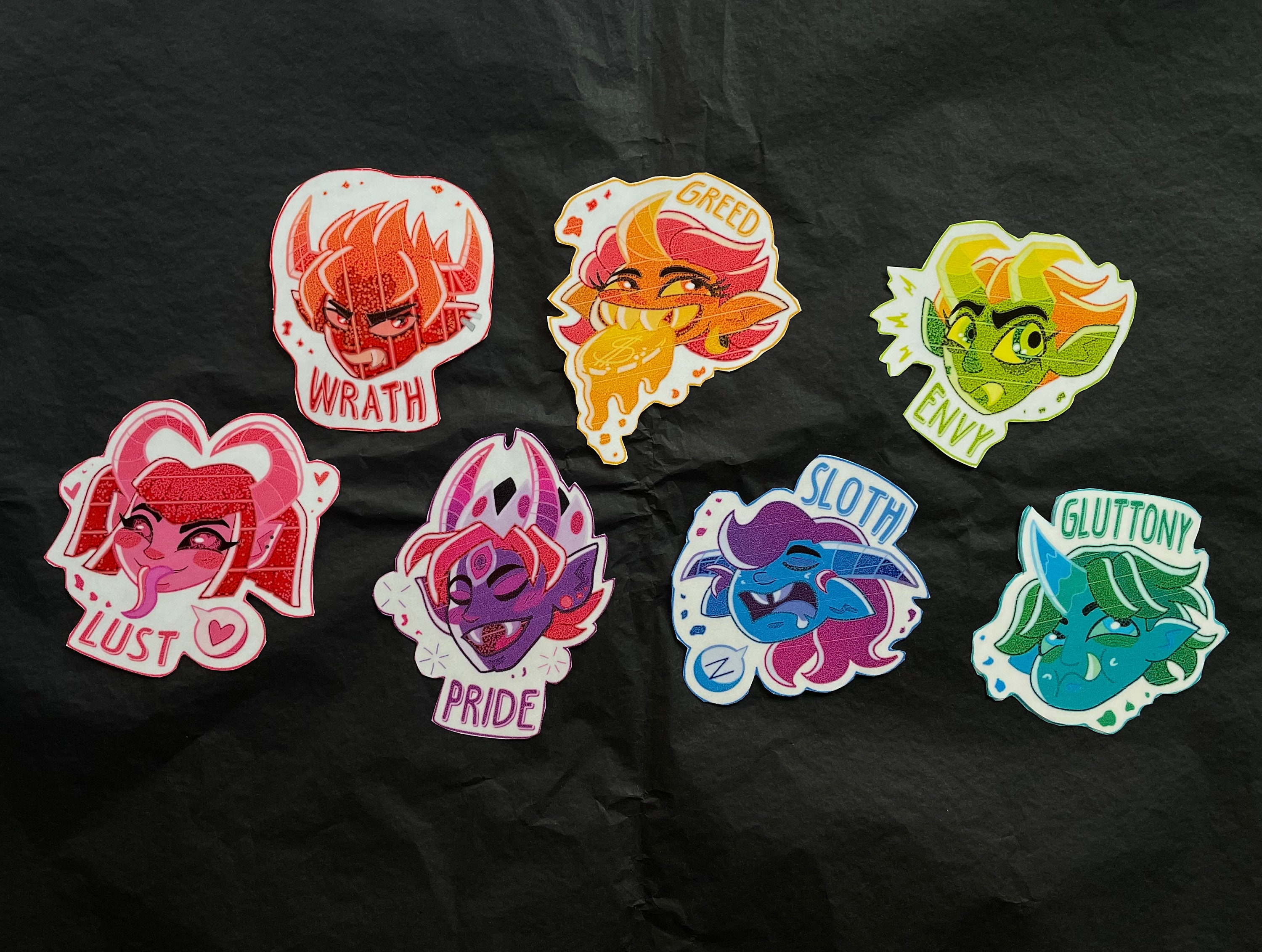 Seven Deadly Sins Transparent 3 Stickers - Etsy
