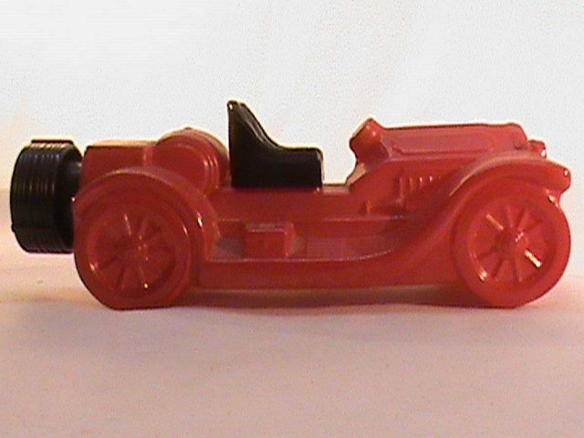 2 Vintage Avon Antique Car Glass Decanters Red and White - Etsy