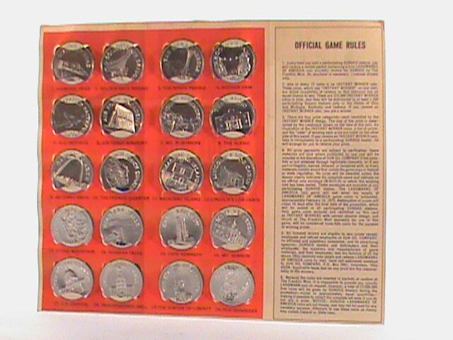 Vintage 1969 Completed SUNOCO Landmarks of America Coin Game - Etsy