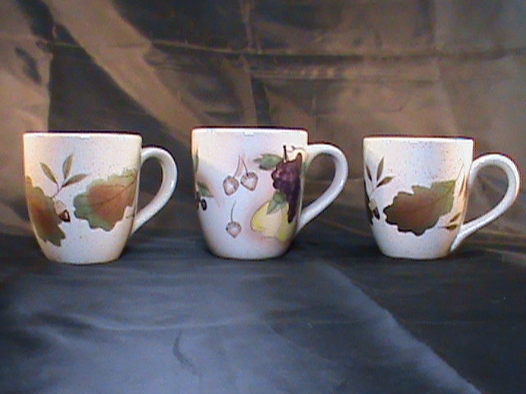 3-vintage 4 Inch FRESH FRUIT Coffee Mugs - Etsy
