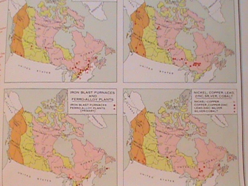 Vintage 1956 Canada Department of Mines and Technical Surveys Map 900A ...