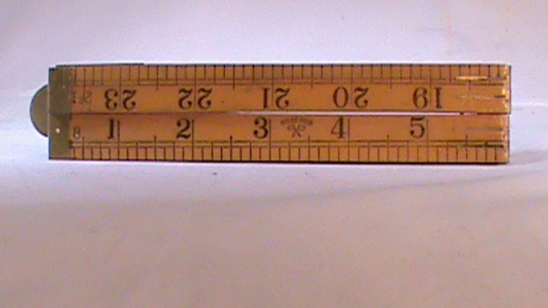 Vintage TWO AXE Brand No. 8014 Wood & Brass Hinged Carpenter Ruler - Etsy