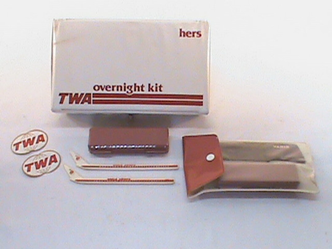 Vintage TWA and VARIG Travel Accessories Toiletries Stickers Stirrers ...