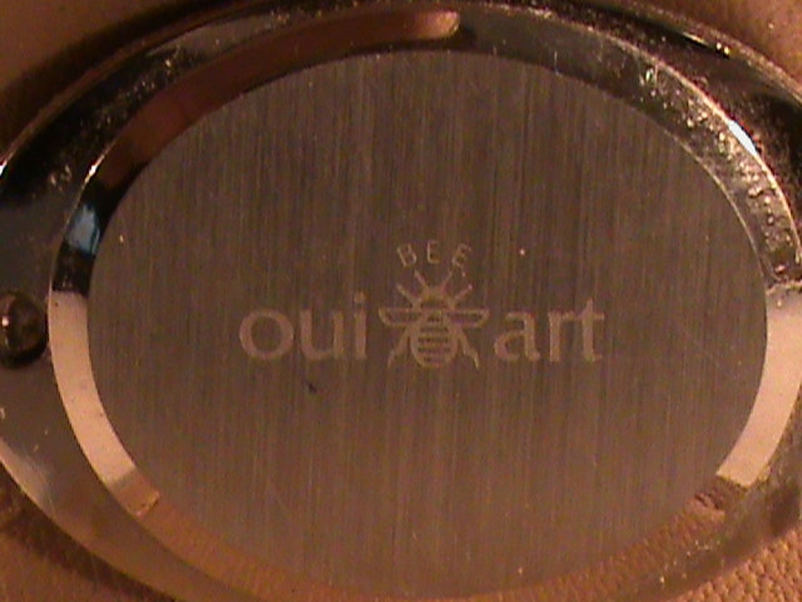 Vintage Oui Bee Art Ladies Quartz Watch Inch Orange Green Beige Rainbow ...