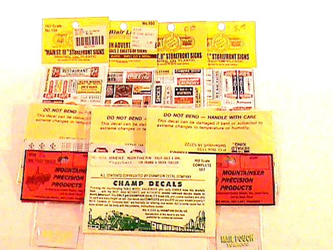 Collection of Vintage NOS HO Scale Decals-blair Line Signs Main St ...