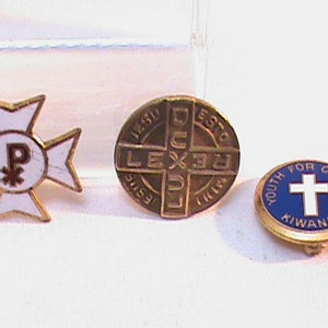 3-vintage Religious Lapel Pins Youth for Church Kiwanis 1/20 10k Gold ...