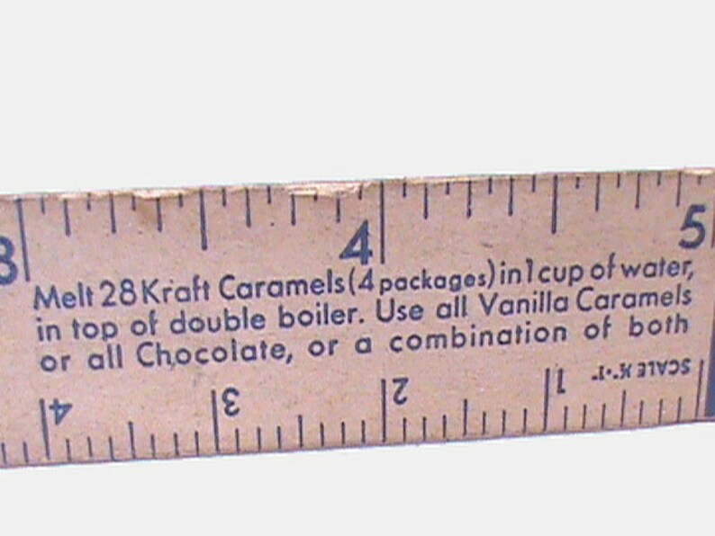 Vintage KRAFT Caramel Advertising Cardboard Ruler - Etsy