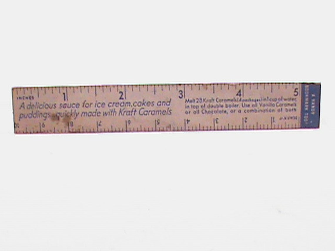 Vintage KRAFT Caramel Advertising Cardboard Ruler - Etsy