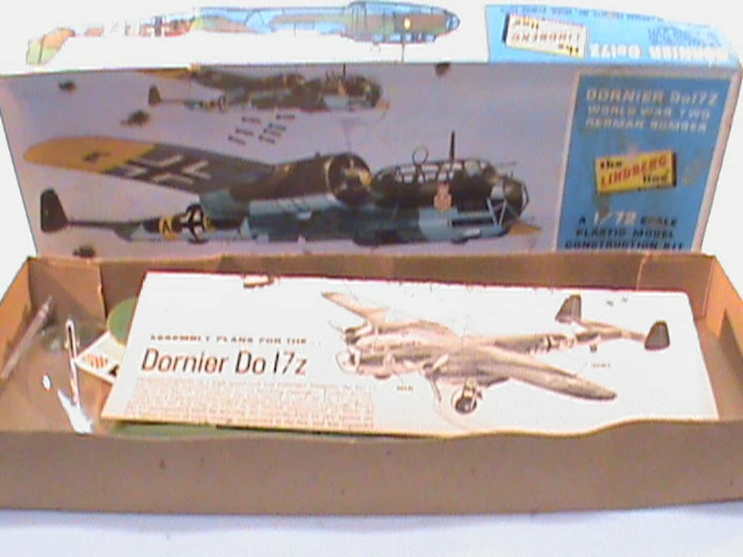 Vintage 1967 LINDBERG LINE Dornier Do17z WW2 German Bomber 1/72 Model ...