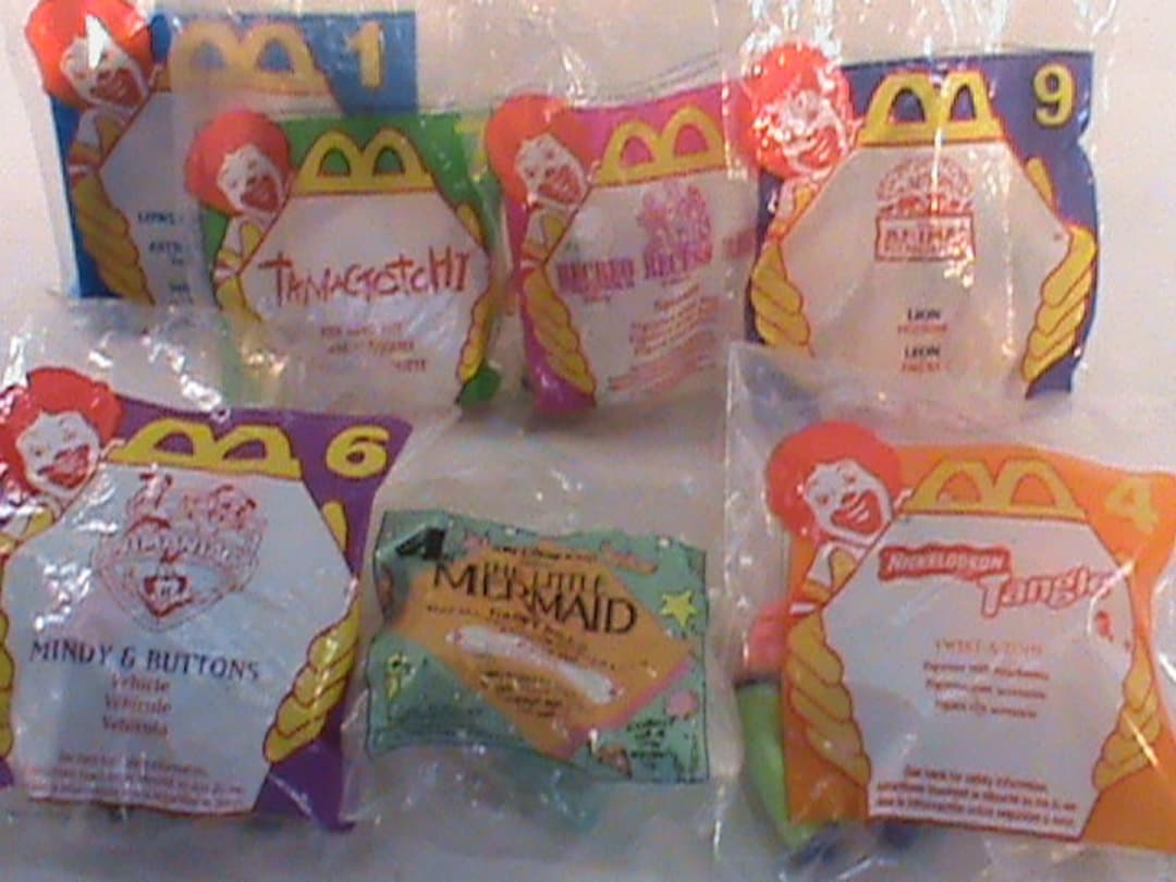 7-vintage Mcdonald Kids Meal Toys DISNEY Little Mermaid Recess NICKELODEON Tangle Animaniacs ...