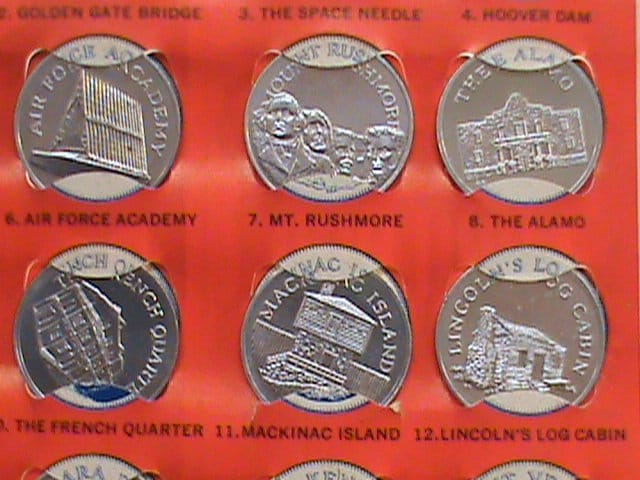Vintage 1969 Completed SUNOCO Landmarks of America Coin Game - Etsy