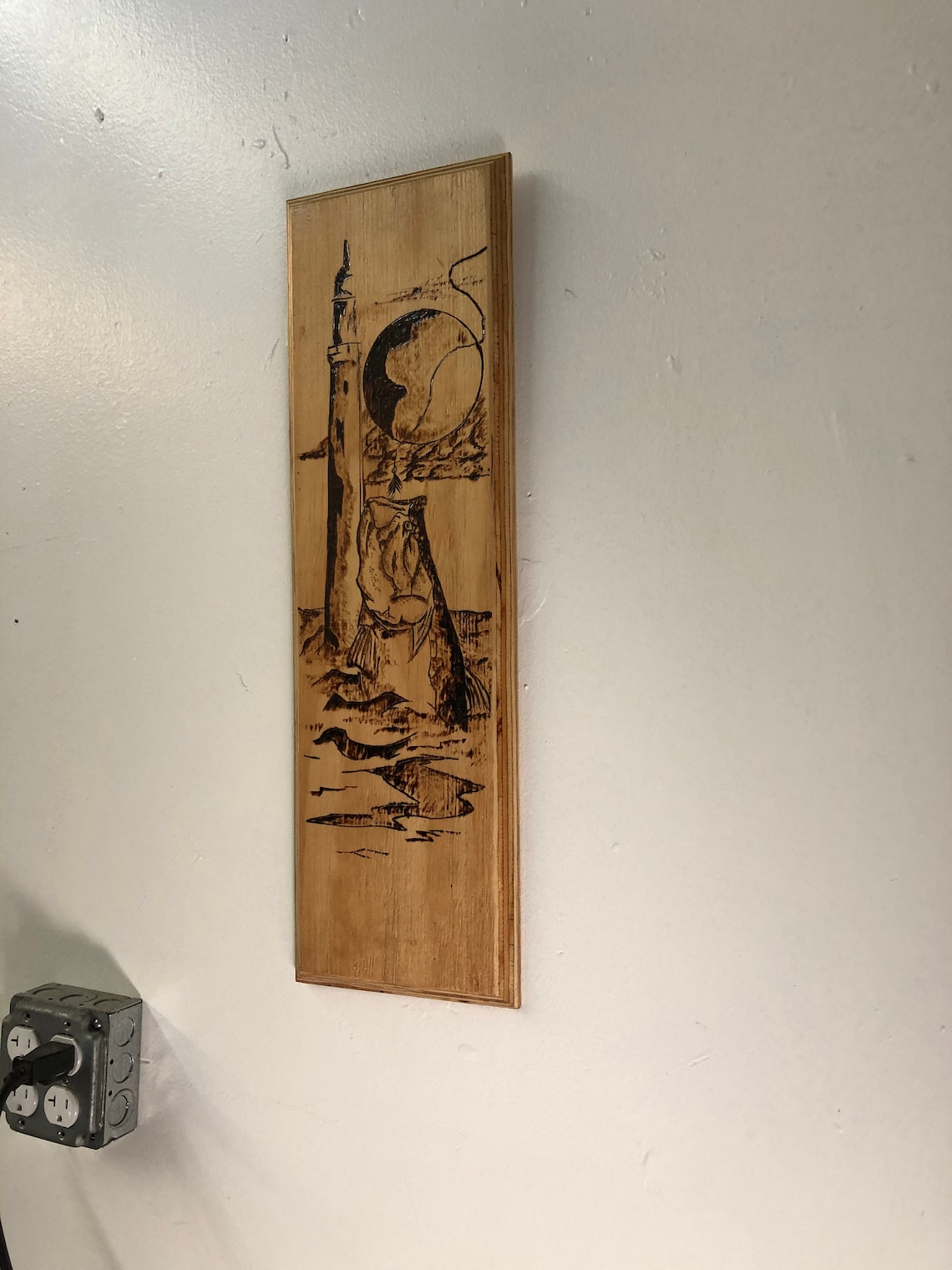 Tarpon and Light House Burn Art - Etsy