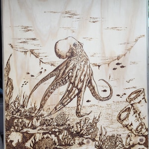 Octopus Burn Art Pyrography - Etsy