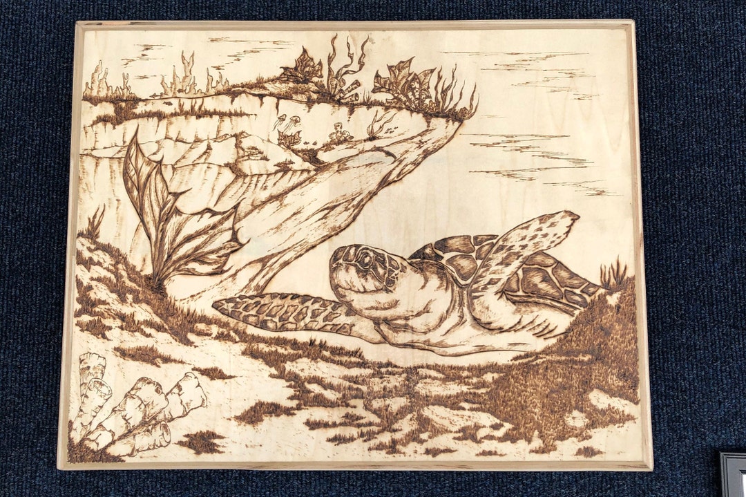 Turtle Pyrography Burn Art - Etsy