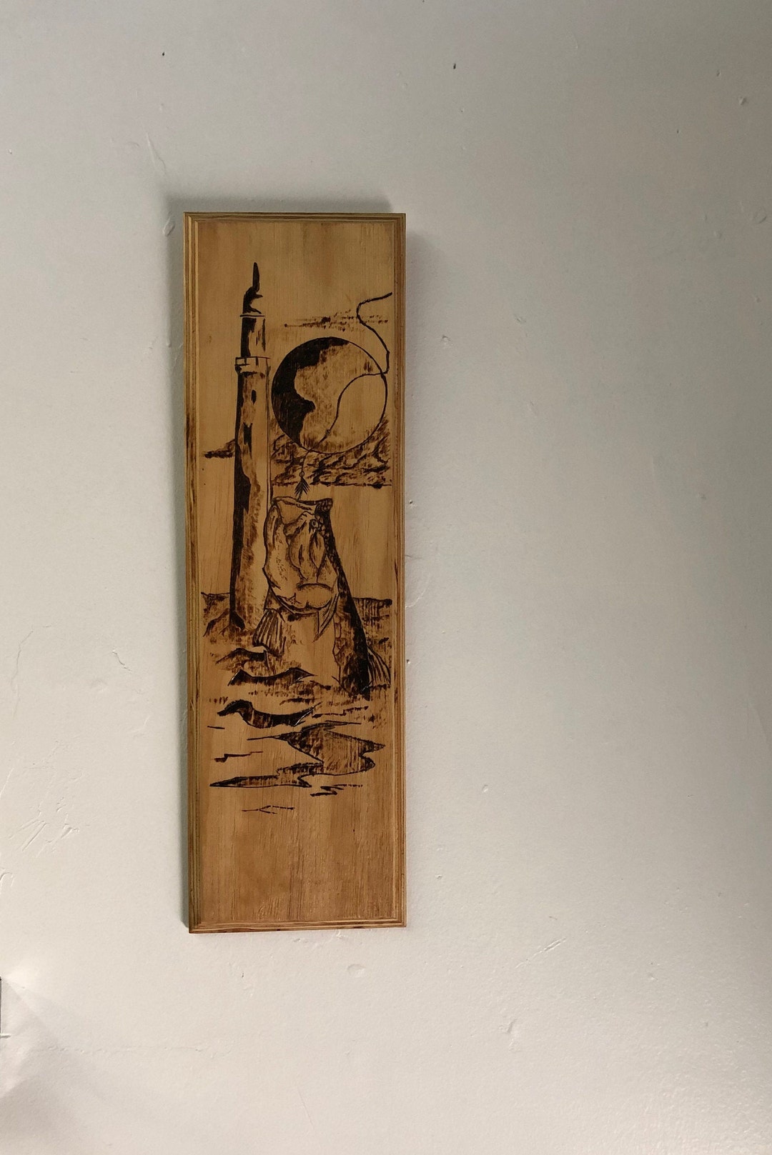 Tarpon and Light House Burn Art - Etsy