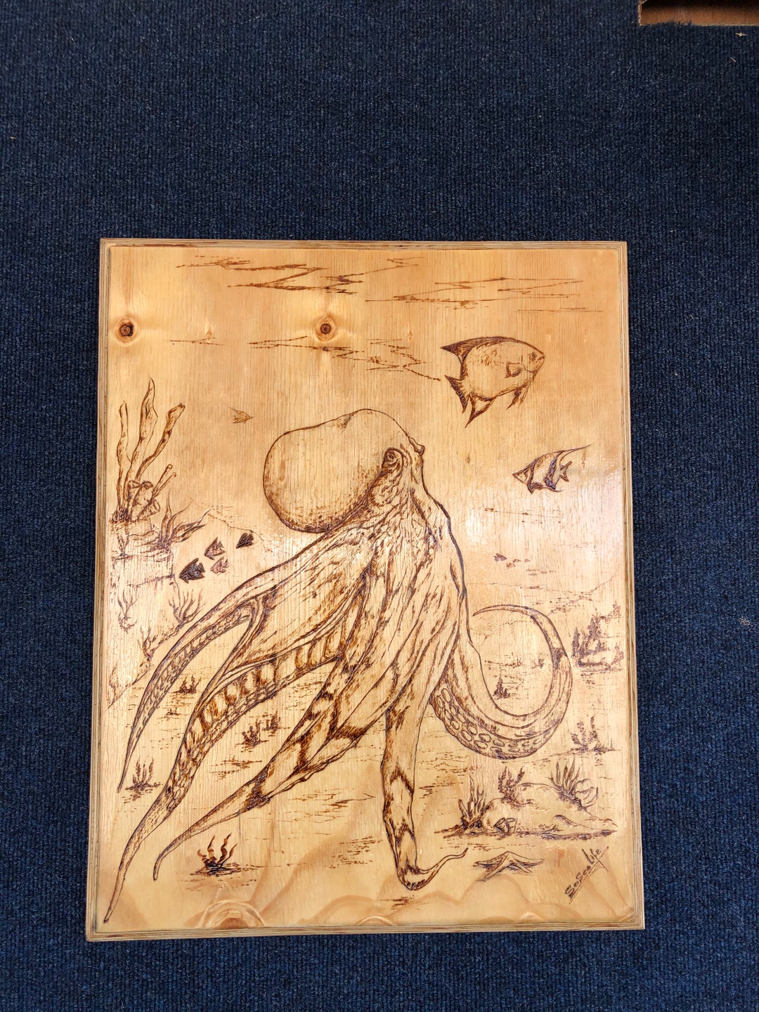 Octopus Burn Art Pyrography - Etsy
