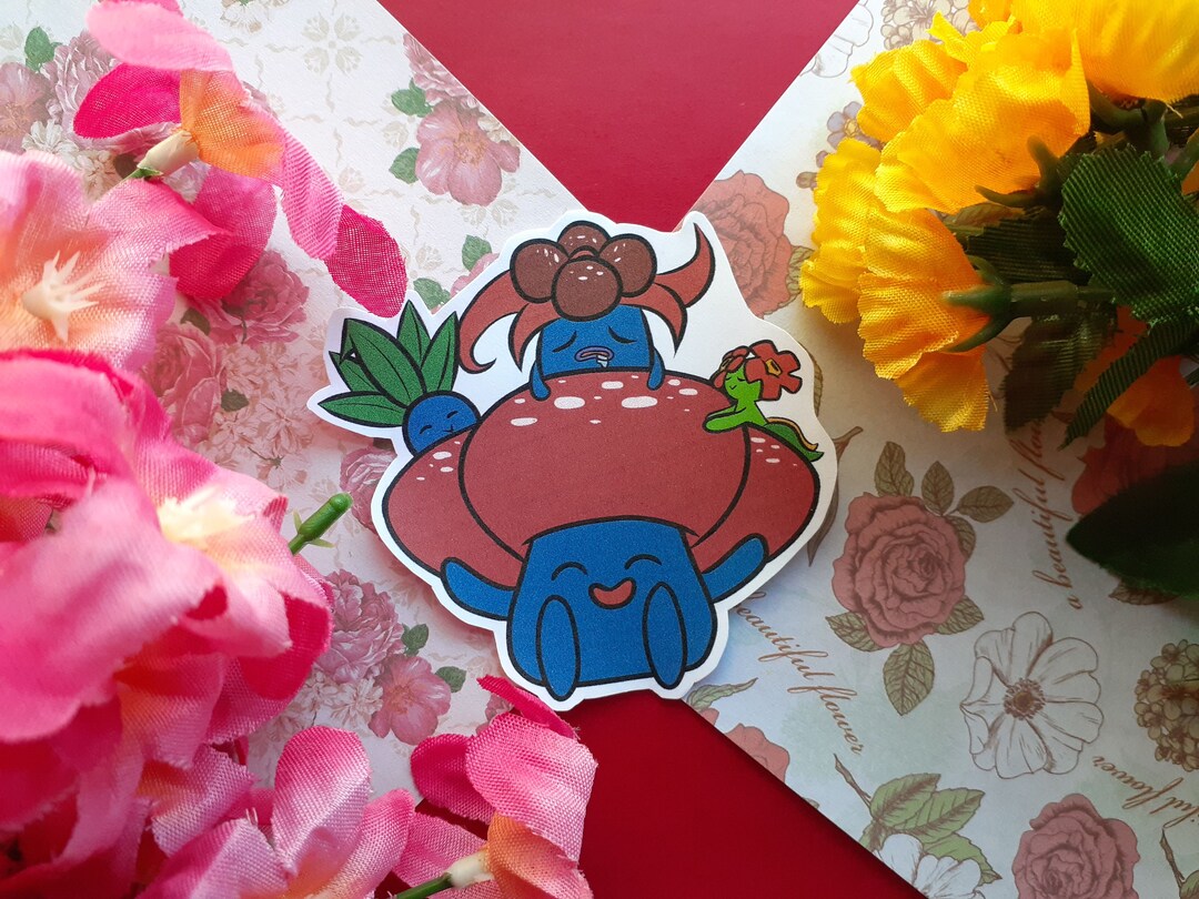 Vileplume Evolution Line Cuddle Pile Sticker! - Etsy