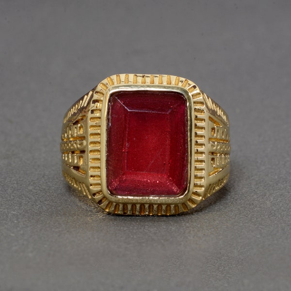 Red Gemstone Ring - Etsy