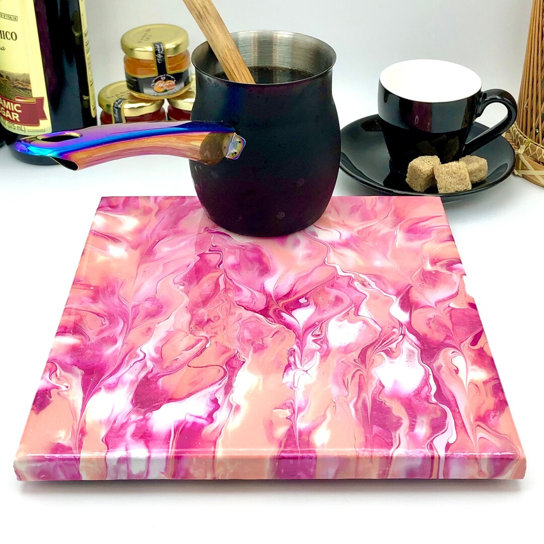 8x8, Spring Flowers Original Art Piece, Holds Hot Cookware & More ...