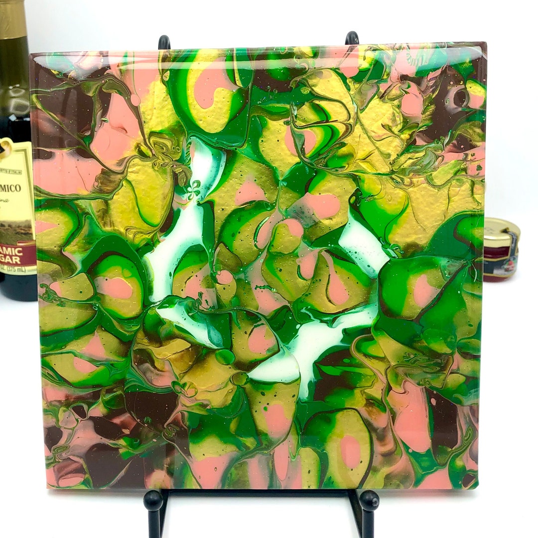 Heat-resistant Kitchen Art Decor, 8x8” Ceramic Art Trivet Aka Potholder ...