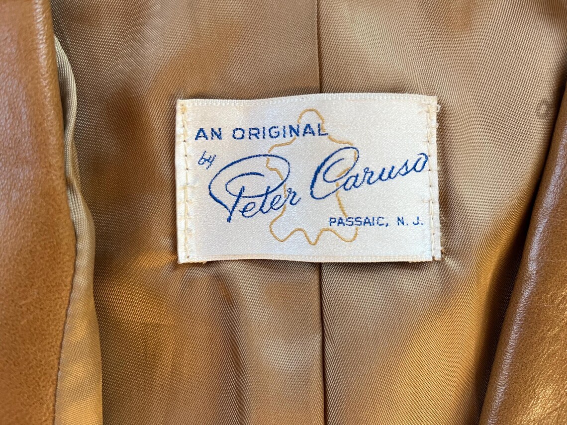 Vintage Leather Jacket. Ladies Small Original Peter Caruso Light Brown ...