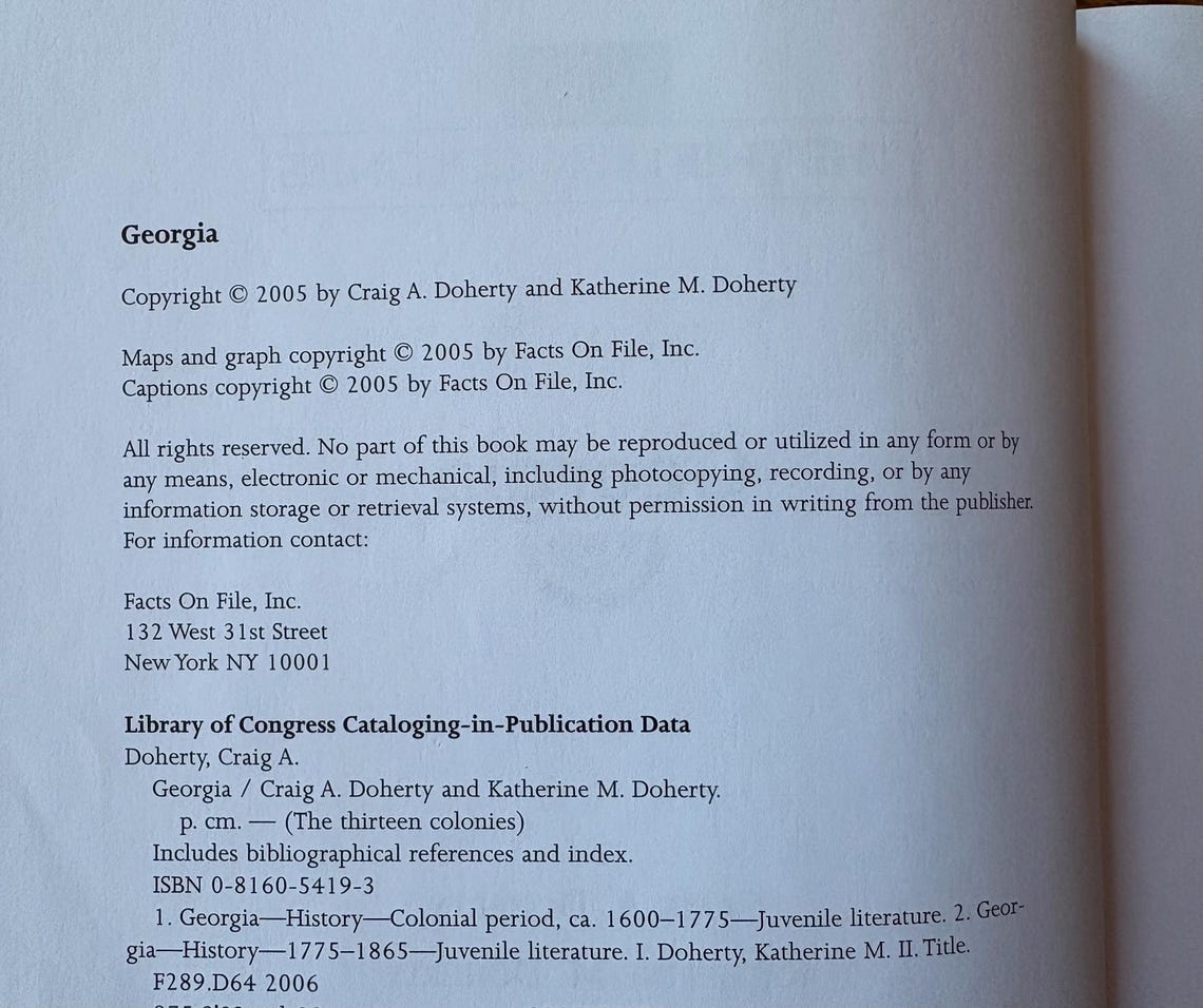 Vintage Georgia History Book: the Thirteen Colonies Series, 2005 ...