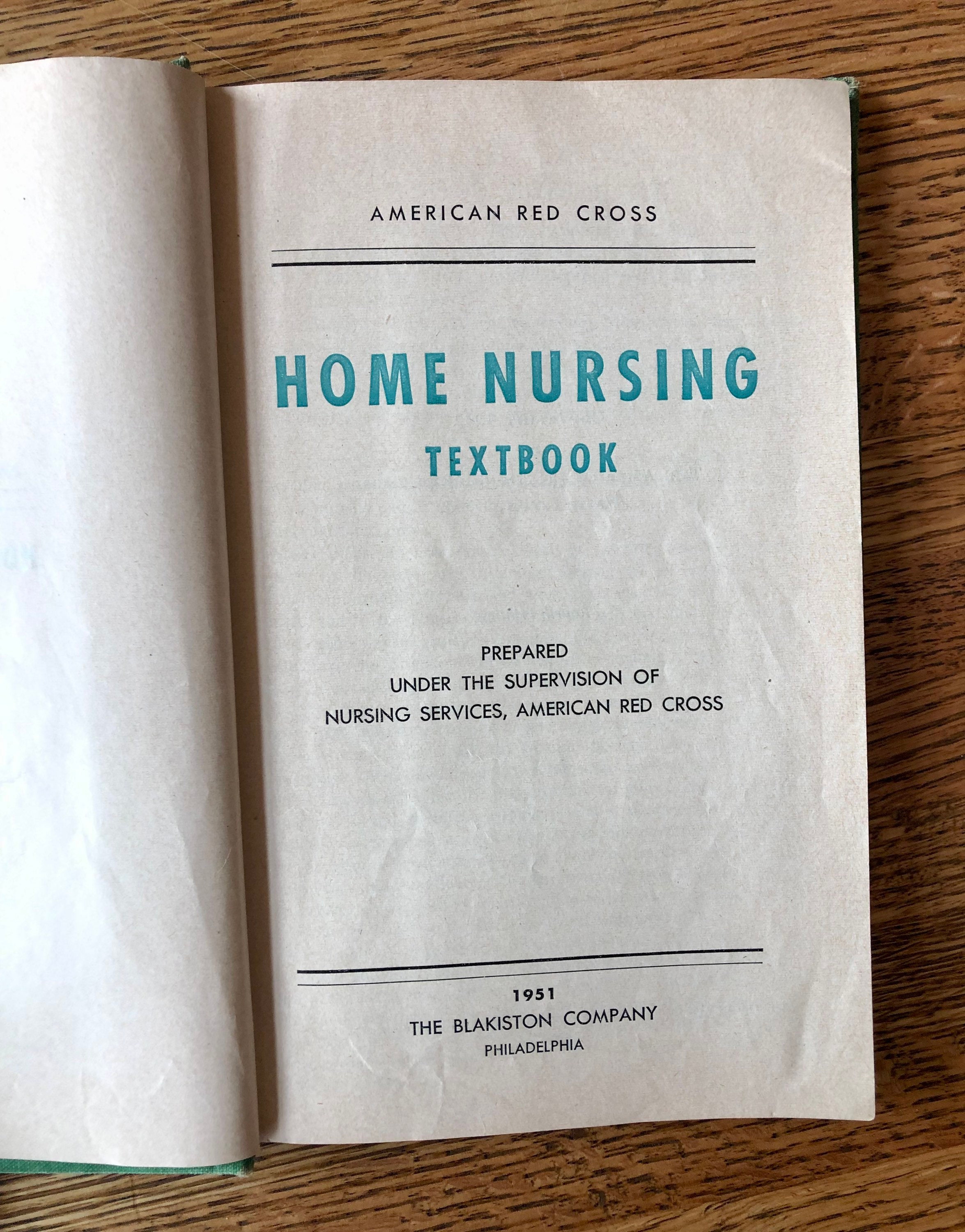 Red Cross Home Nursing 1951 Vintage Textbook, Book the American ...