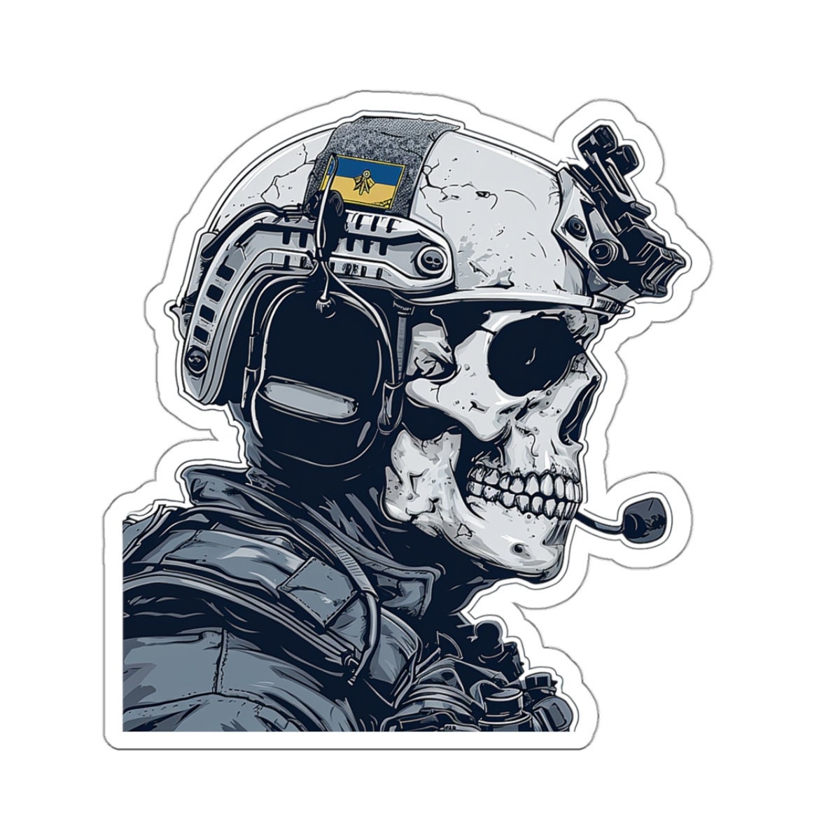 Skeleton SF Operator Tactical Ukraine Sticker Decal - Etsy