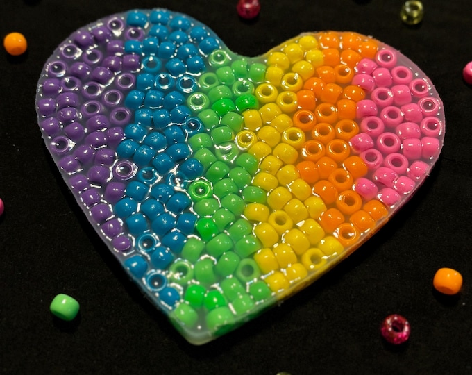 Rainbow Picking Pad Fidget Pick Palette Toy Neon Crystal Pebble Glitter ...
