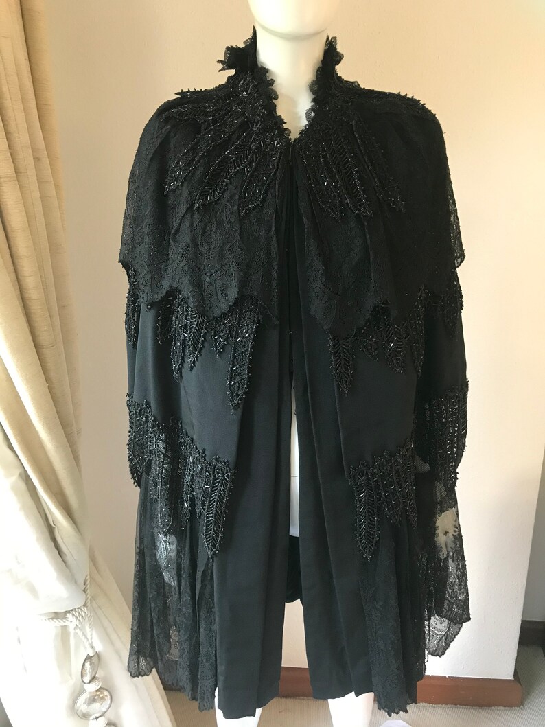 Antique Victorian Mourning Cape Jet Beads by Jays of Regent St ...