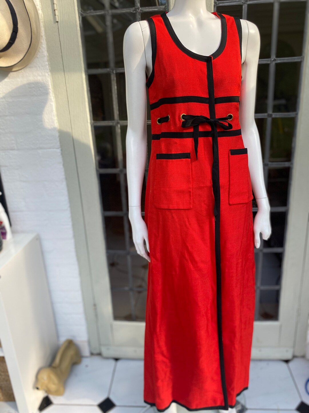 Gerald Mccann Mod Retro Boho Festival Swinging London Maxi Dress Gilet ...