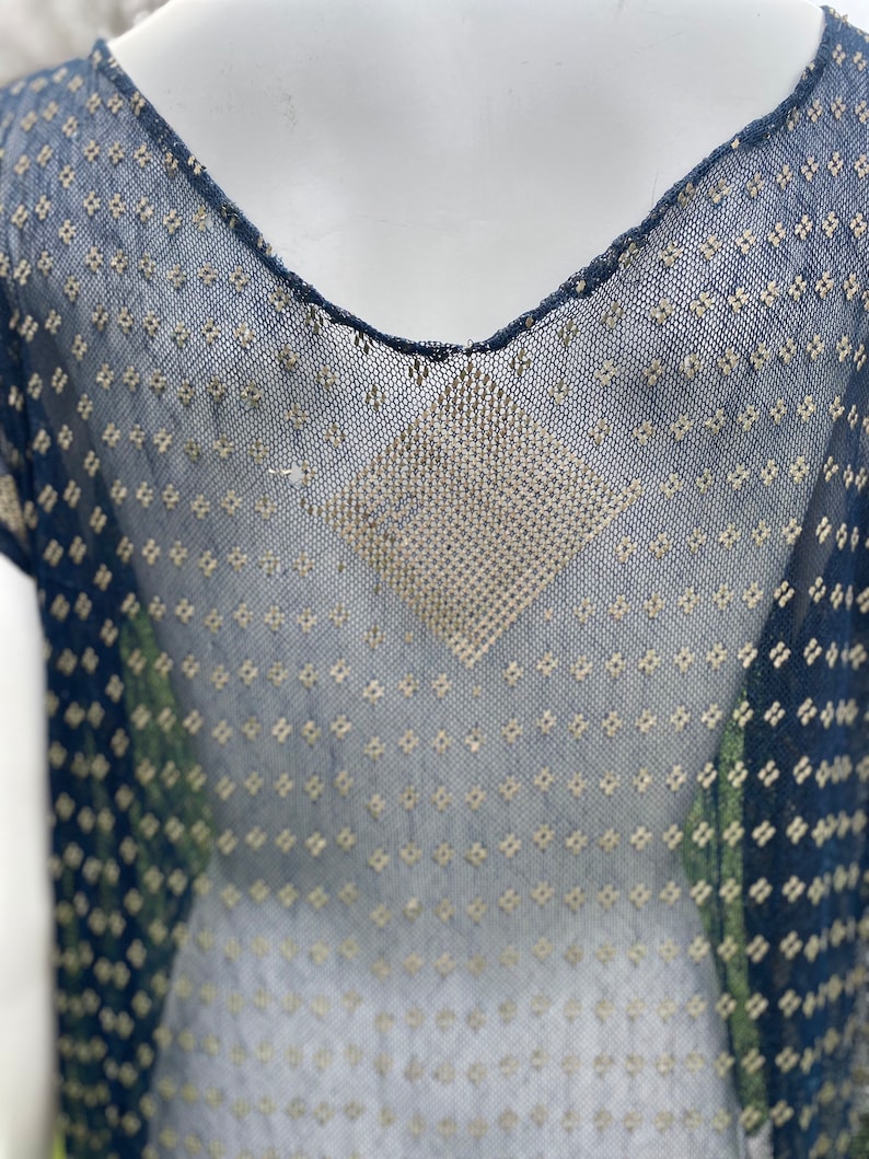 Antique 1920s Assuit Azuit Coptic Piece Midnight Blue Dress With ...