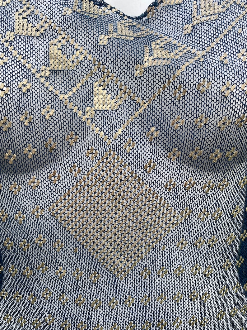 Antique 1920s Assuit Azuit Coptic Piece Midnight Blue Dress With ...