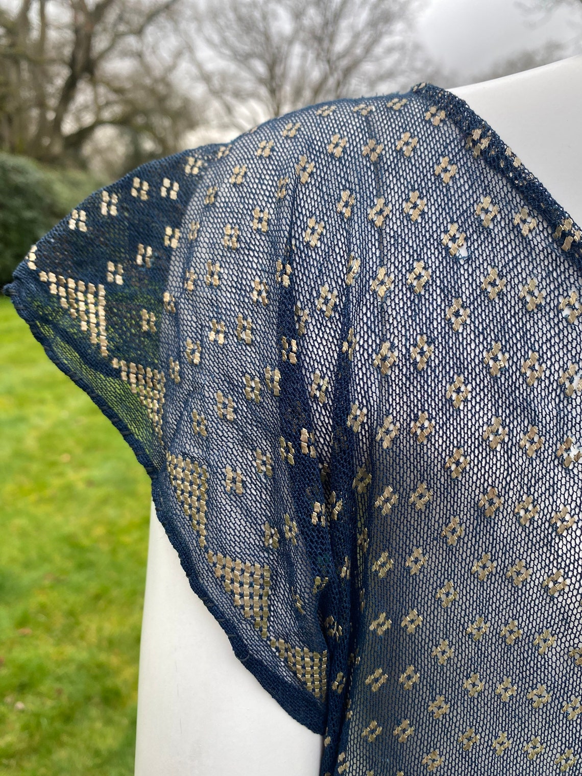 Antique 1920s Assuit Azuit Coptic Piece Midnight Blue Dress With ...